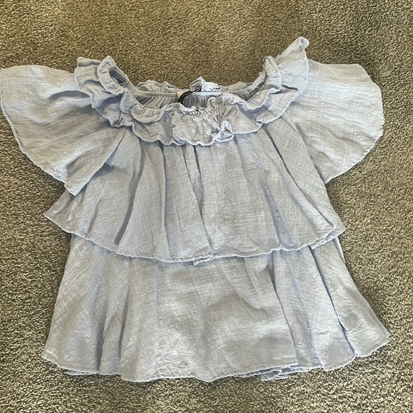 Zara | Tops | Zara Ruffled Top Off Shoulder | Poshmark